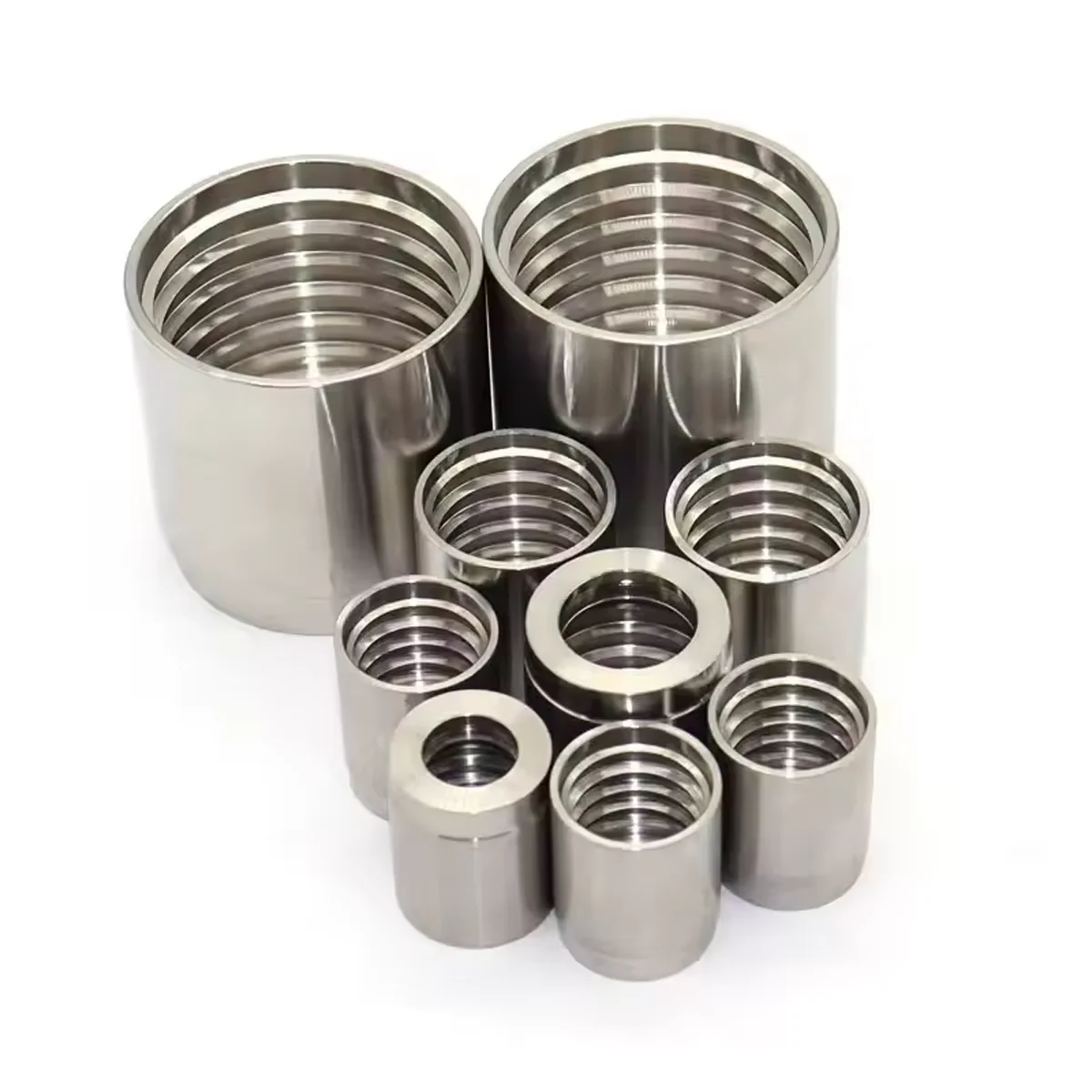 Crimp Pipe Fittings Hydraulic Hose Ferrule Coupling Connections For ...