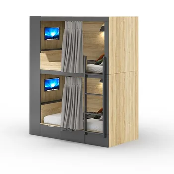 Hot Sale Single Double Soundproof Capsule Hotel Bunk Bed Wood Capsule ...