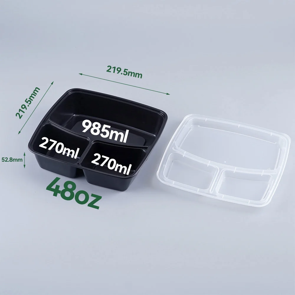 3 Compartment Takeaway Boxes - High Quality Plastic Food Containers