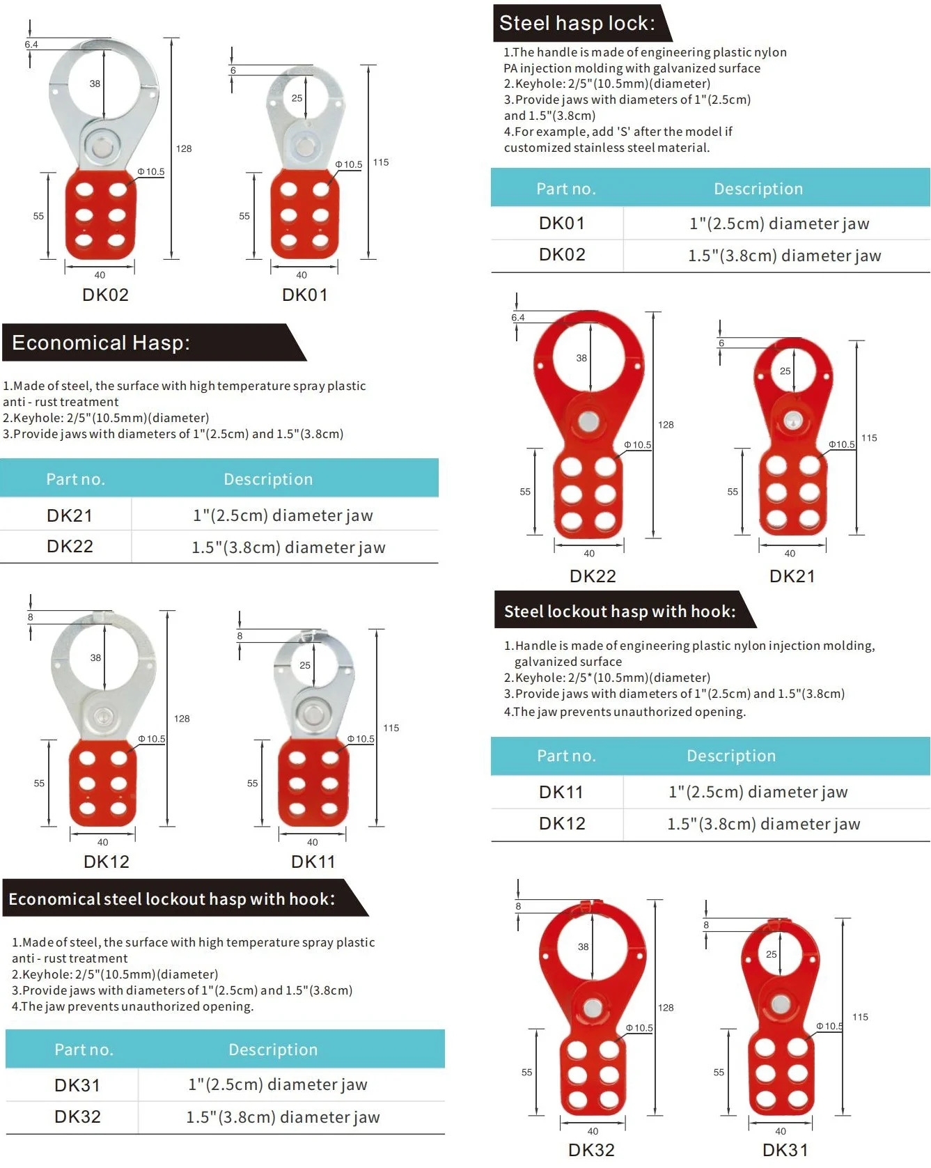 LV Factory Products Aluminum Plate Hasp Lock with Aluminum Buckle ...