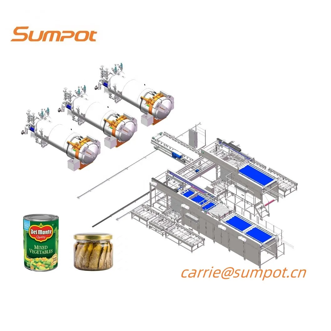 Fully Automatic Canned Tuna Processing Line Sea Food Retort Machine Loading Unloading Line ...