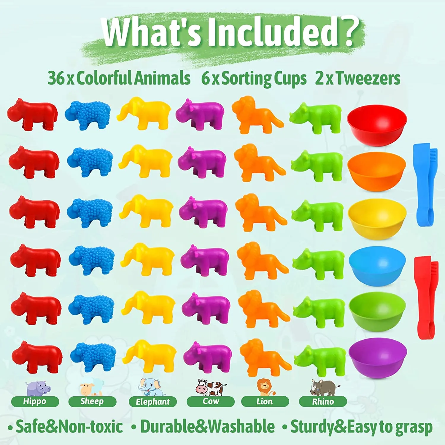 USSE Counting Animals Toys - Educational Matching Game