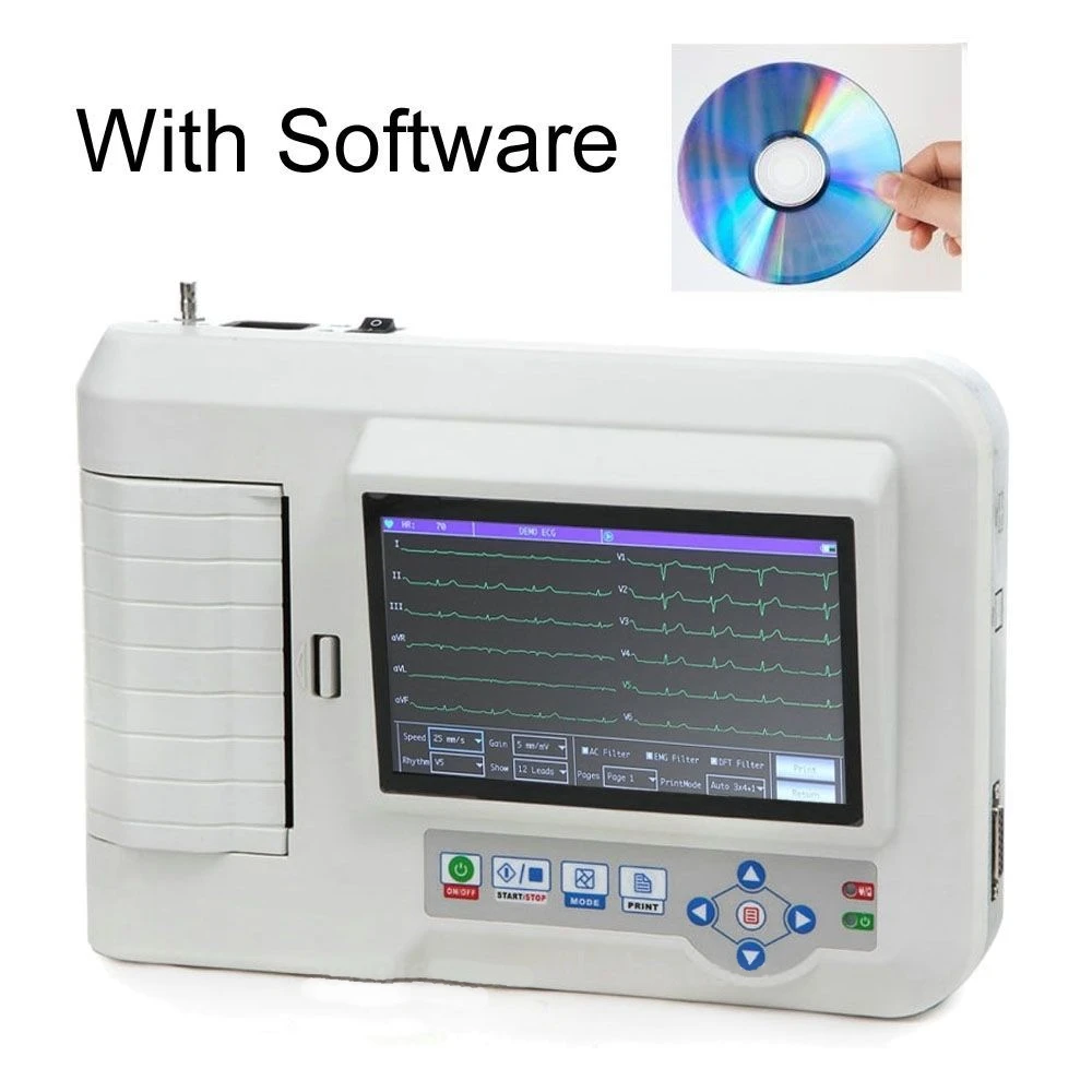 Digital Six Channel ECG Machine with Printer - 1 Year Warranty