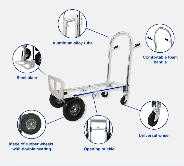 Uni-Silent 250kg Heavy Duty 2-in-1 Folding Platform Hand Truck ...