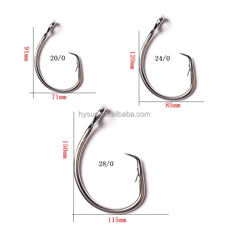 Custom Stainless Steel Big Game Sea Tuna Fishing Hooks 39960 Shark ...