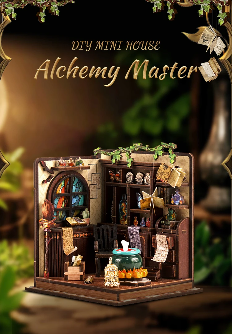 2025 Miniature House Diy 500 Pieces Puzzle Eco-Friendly 3D Puzzle Wooden Dollhouse Diy Miniature ...