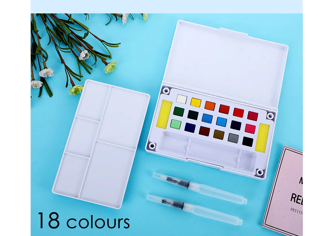 Foska Solid Watercolor Paint Set With Fountain Pen - Buy Water Color ...