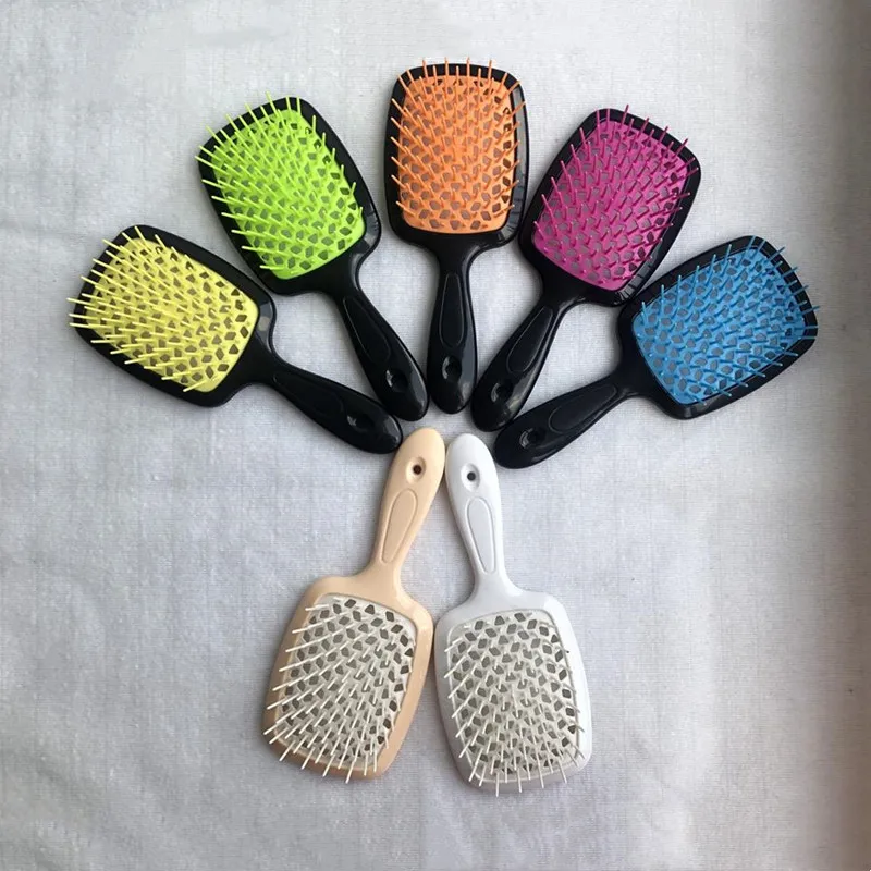 Customized Small Paddle Square Black Salon Vent Feature Plastic Handle Magic Hair Brush - Buy ...