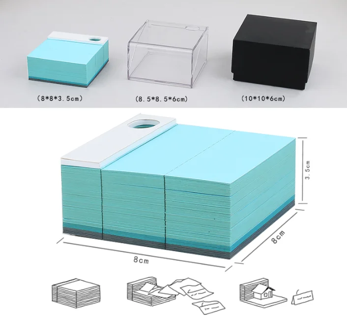 Laser Cut Art Building 3d Shaped Gift Paper Pad Sticker Handmade Memo ...