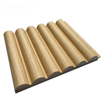 Villa Interior Wall Half Round Oak Wave Wooden Curved Fluted Panels ...