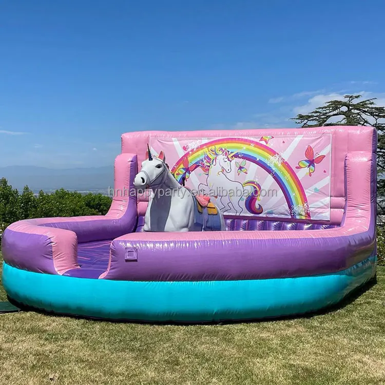 Rodeo Riding Machine Games Inflatable Mechanical Bull Ring unicorn Ride ...