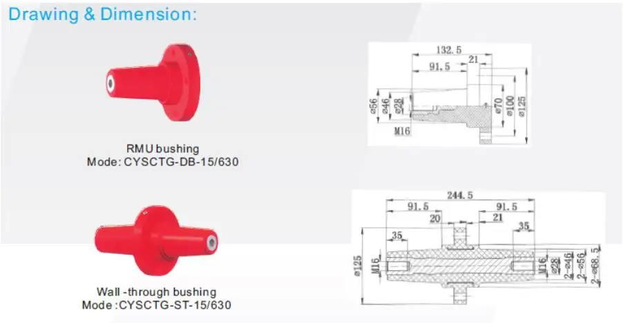 High voltage Switchgear insulation components Epoxy bushing(15/24kV ...