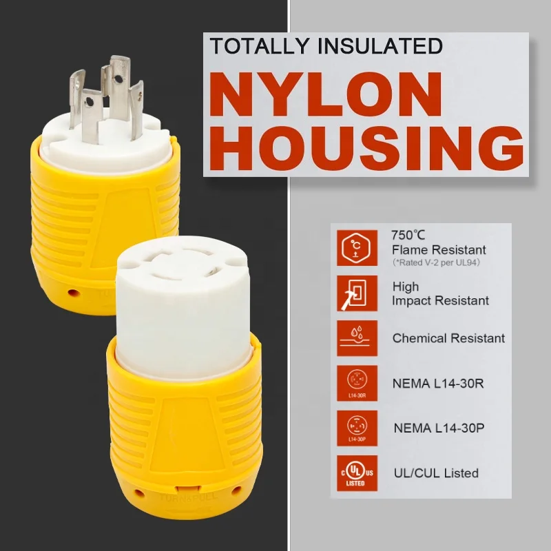 30a 125v Nema L14-30r Twist Lock Male Plug Replacement Male Plug - Buy ...