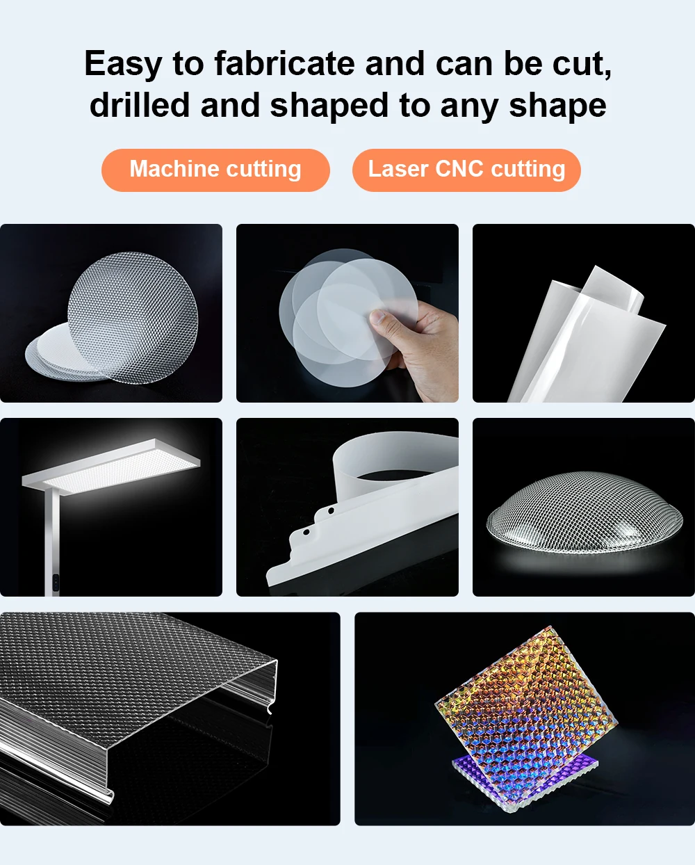 Customized Translucent Optical Diffusion Sheet Photography Plastic Polycarbonate Diffuser Sheet ...