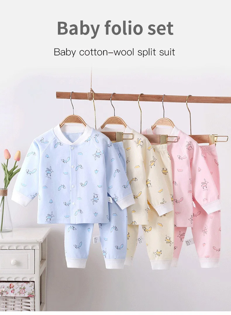Baby Underwear Sets All Cotton Warm Children's Long Sleeve Home Wear ...