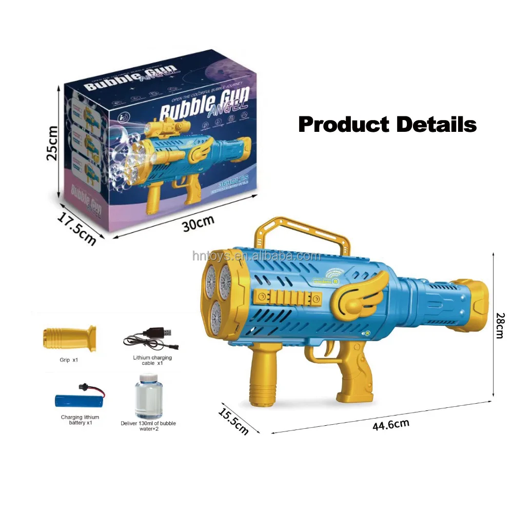 Bubble Machine Gun With Light Music Bazooka Bubble Gun Electric Bubble ...
