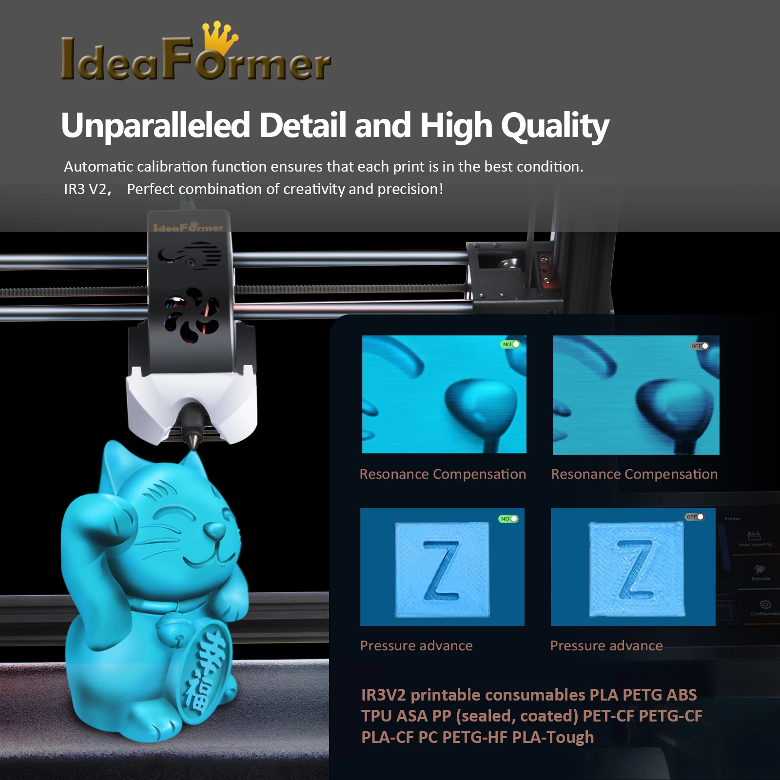 InideaFormer IR3 V2 3D Printer Kit High Precision FDM 250*250mm Large ...