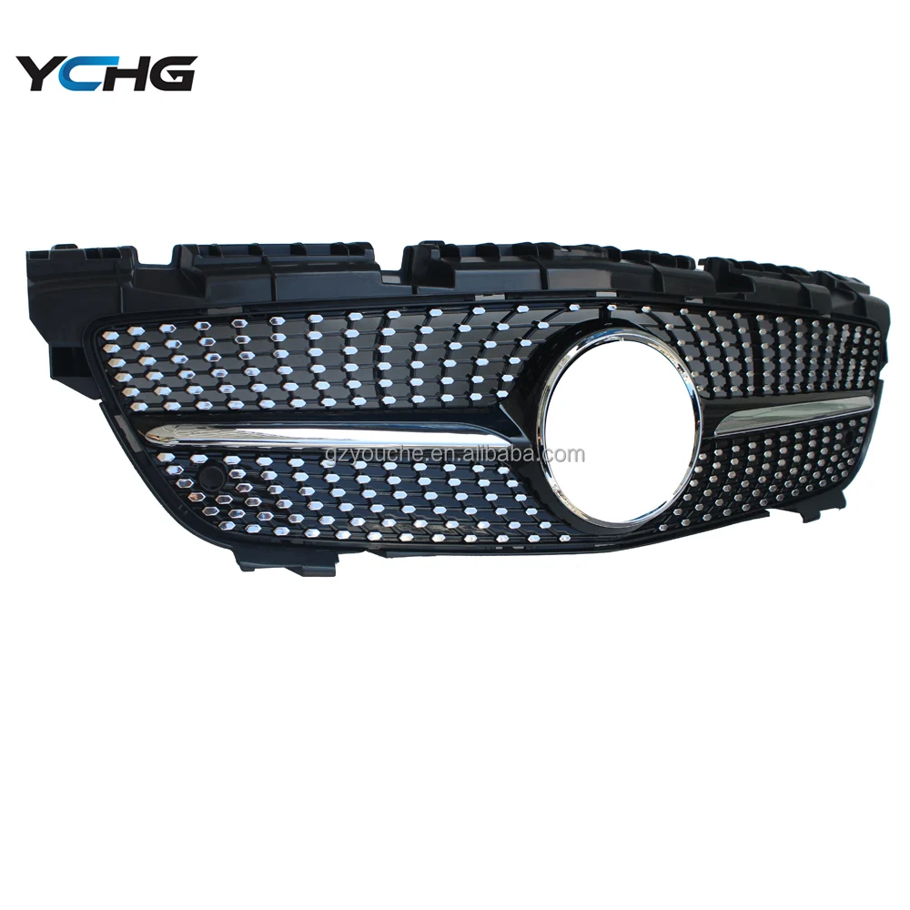 Slk Class R172 Diamond Style Black Front Bumper Grill For Mercedes ...