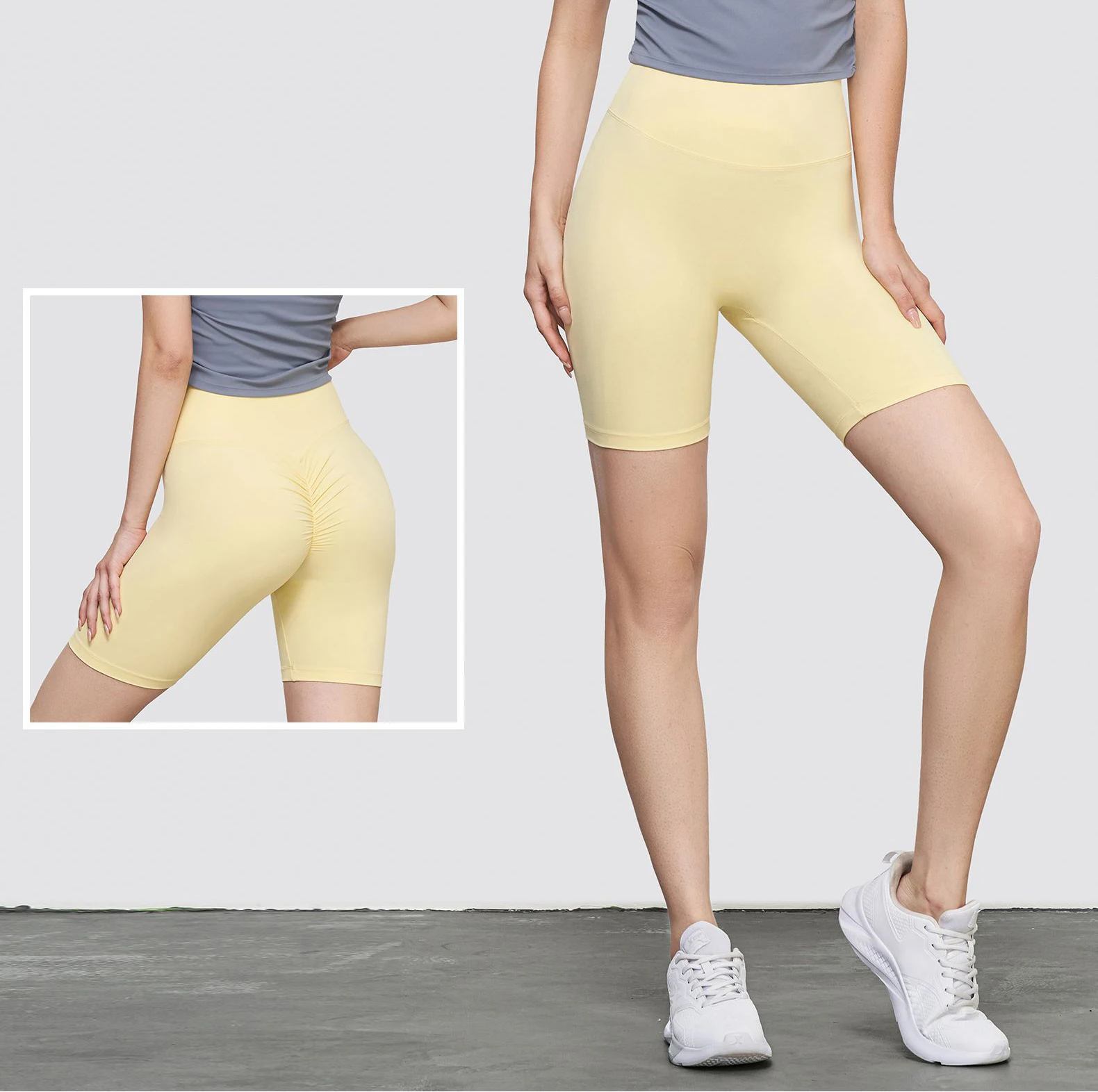 New Design Workout Fitness Sports Biker Shorts Scrunch Butt High Waist ...