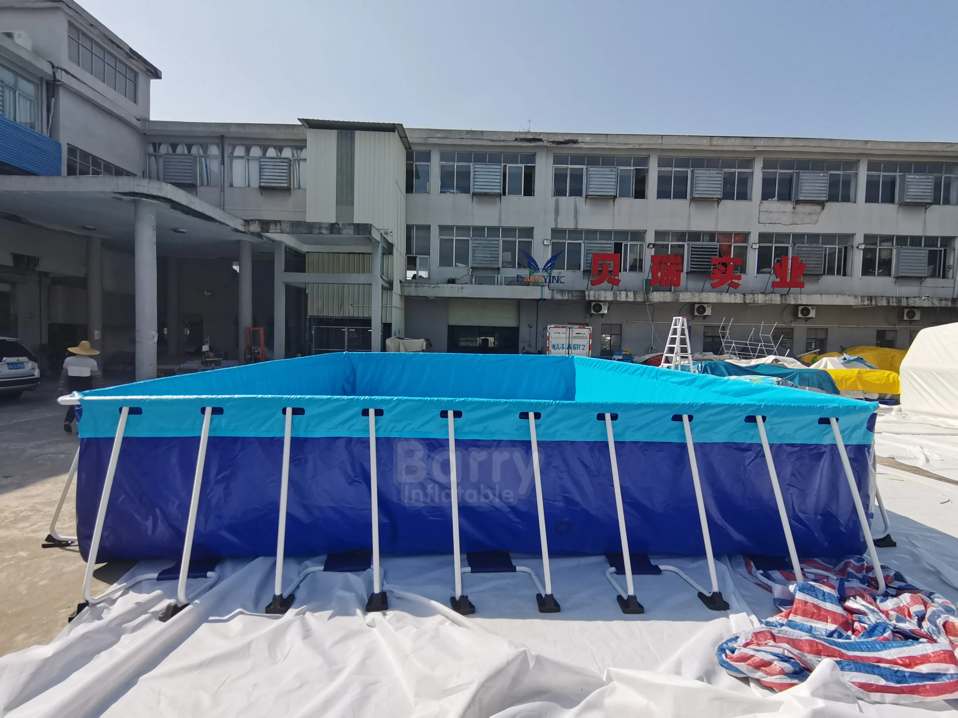 Portable Pvc Inflatable Rectangular Metal Frame Swimming Pool - Buy ...