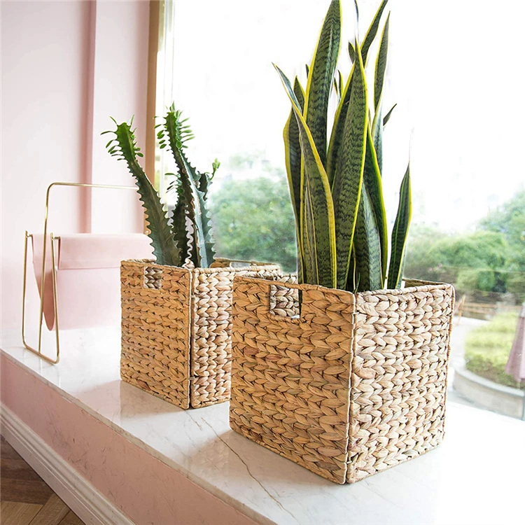 Handwoven Water Hyacinth Storage Baskets - Sustainable & Stylish