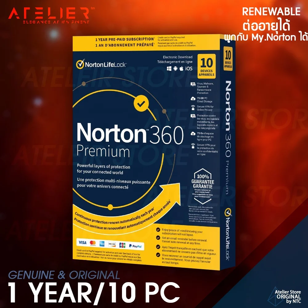 100% Activation Online Norton 360 Software Norton 360 Premium 10 Pc 1 ...