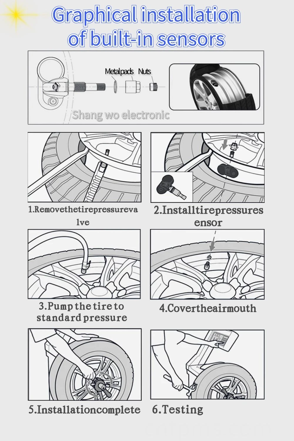 Autel MX-Sensor 2in1 433mhz 315 MHz Tire Pressure Monitoring Sensor Car ...