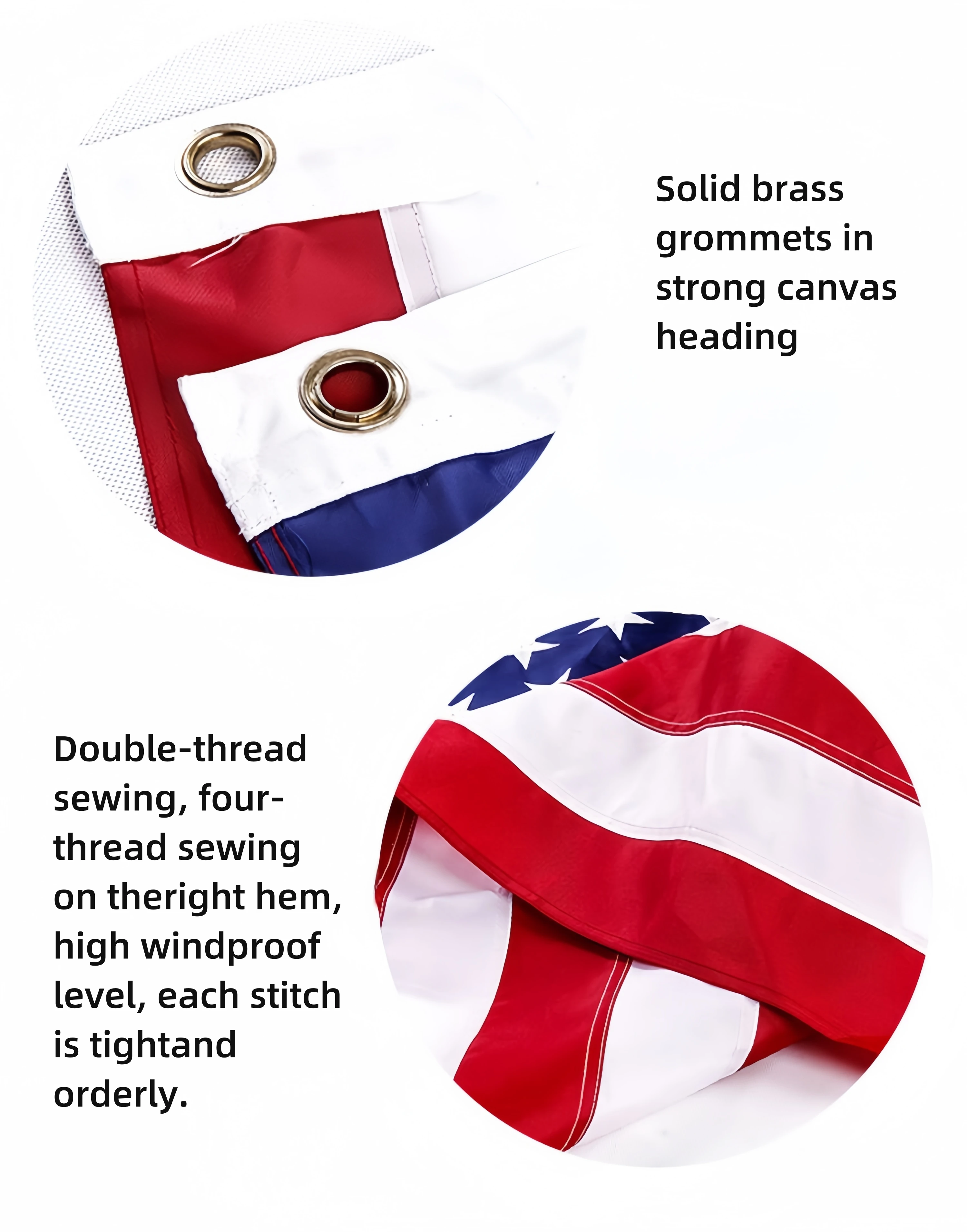 American Flag 3x5 Ft Outdoor Usa Heavy Duty Nylon Us Flags With ...