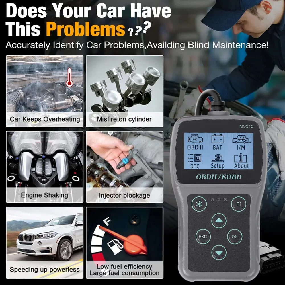 Ms310 Obd2/eobd Car Diagnostic Tool With Lcd Screen & Cable | Wholesale
