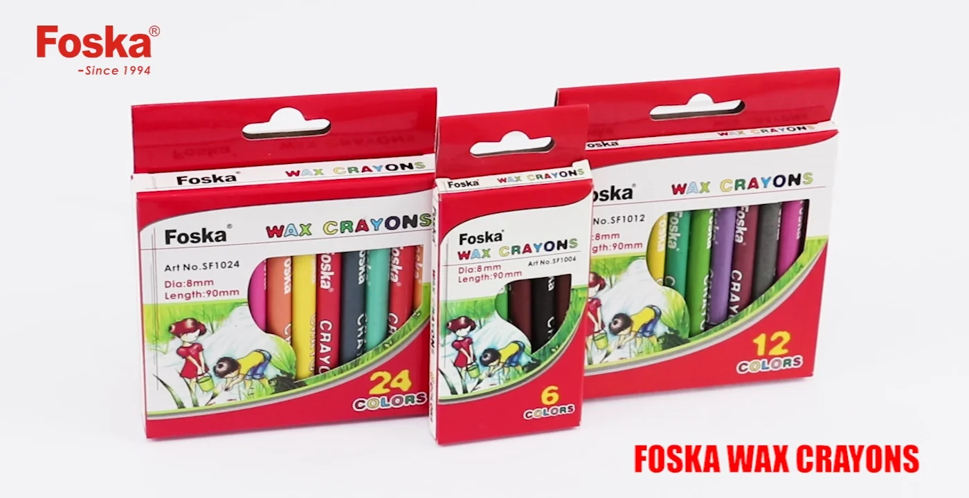 Foska School Crayons Assorted Colors Children Use Kids Crayon Drawing ...