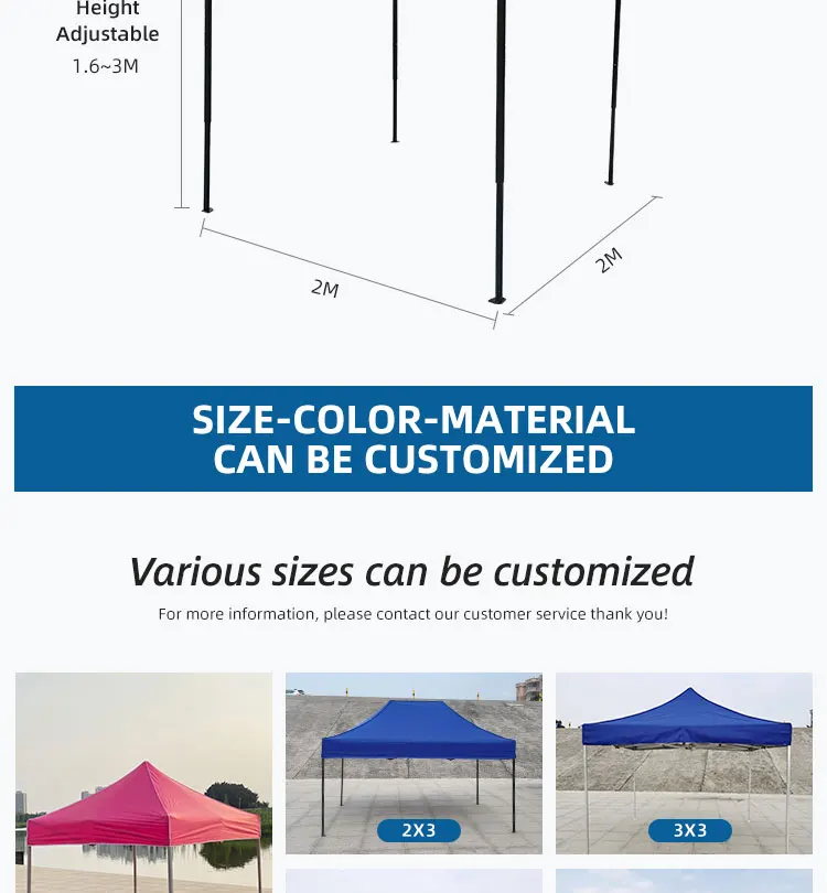 Outdoor Square Tube 2x2 M Pop Up Canopy Portable Trade Show Tent Easy ...
