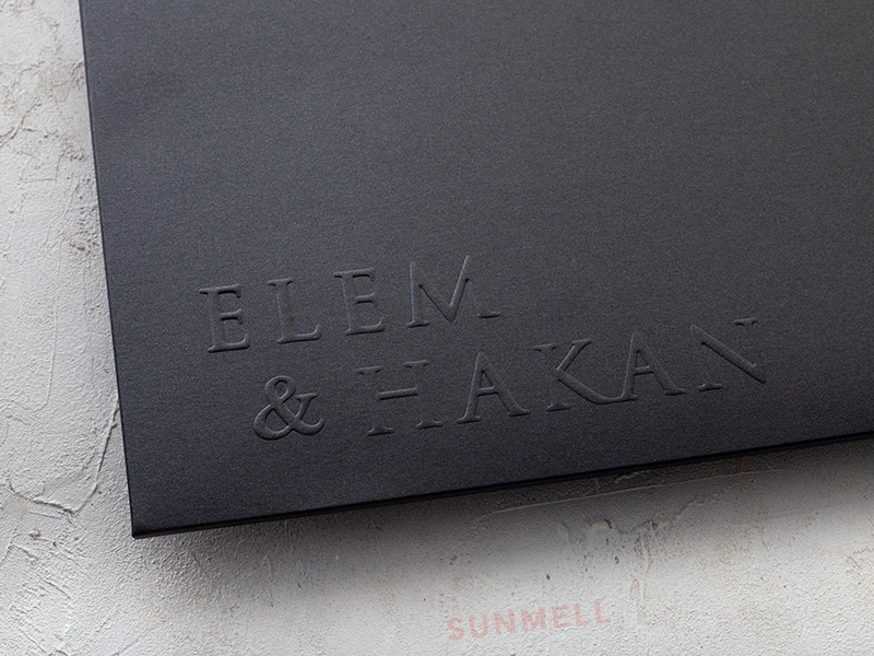 Custom Embossed Logo Black Paper Envelopes & Cards