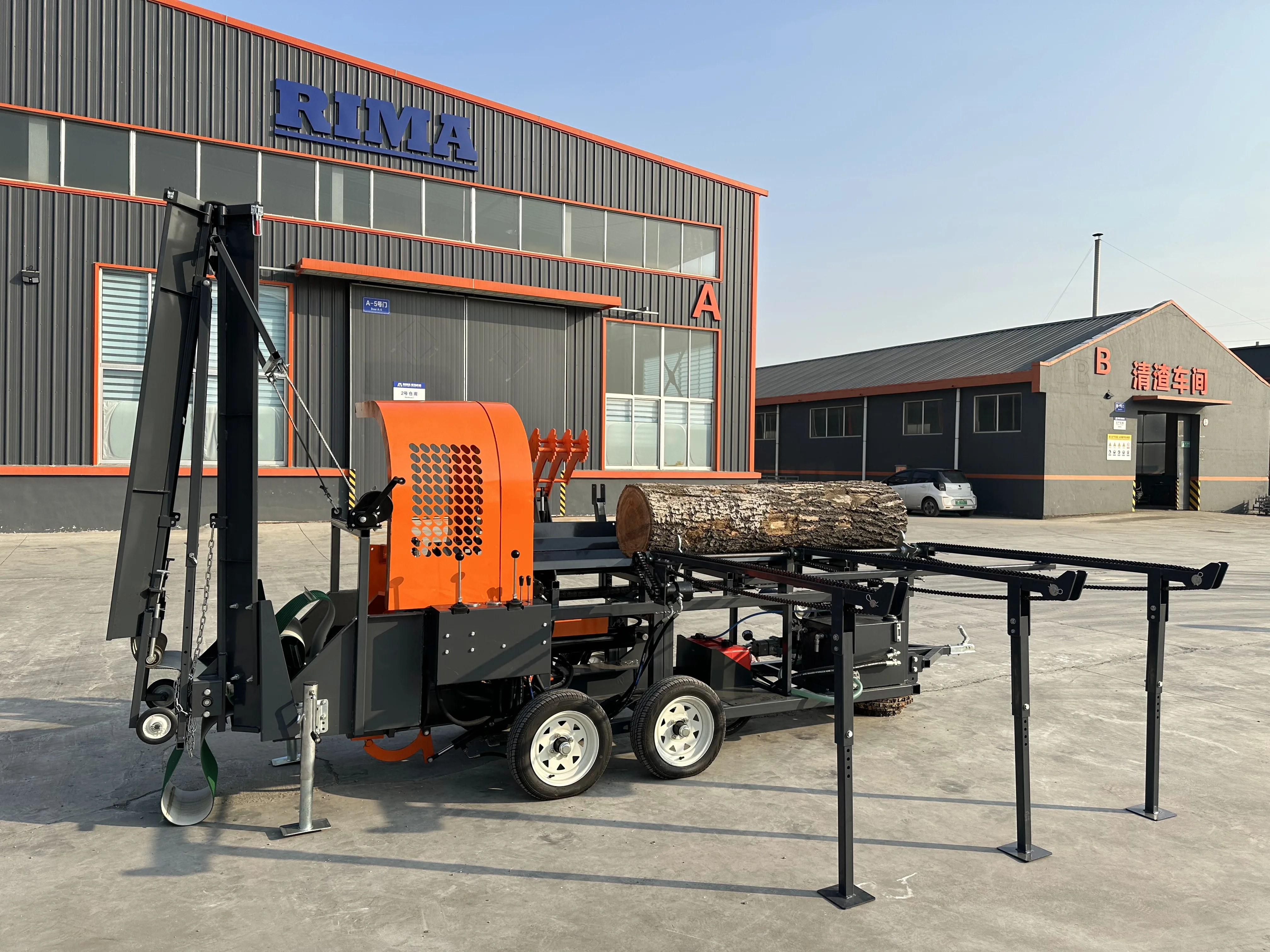 Gasoline Firewood Processor Horizontal Timber Log Splitter Firewood ...