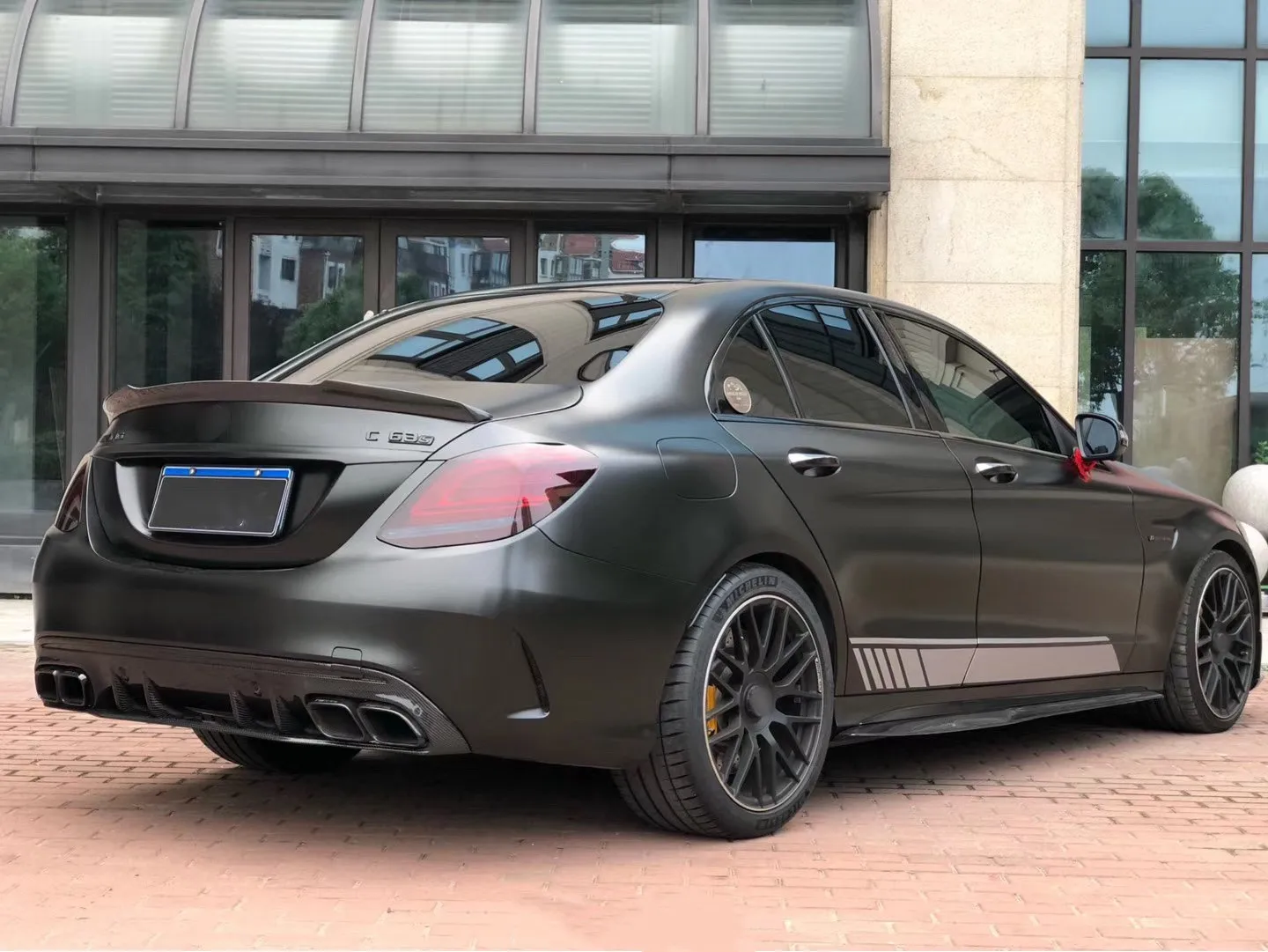 AMG Style Carbon Fibre Rear Bumper Diffuses the Mercedes-Benz W205 C63 ...