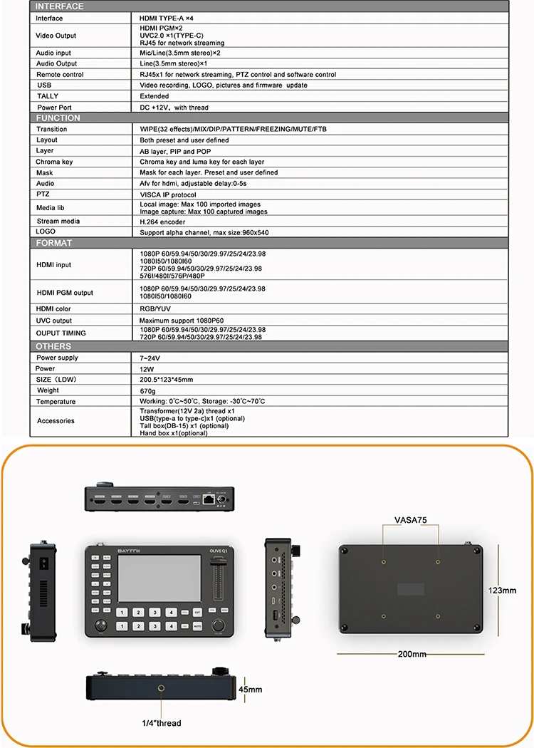 Video Switcher Screen Live Streaming Ptz Multi Camera Broadcast ...