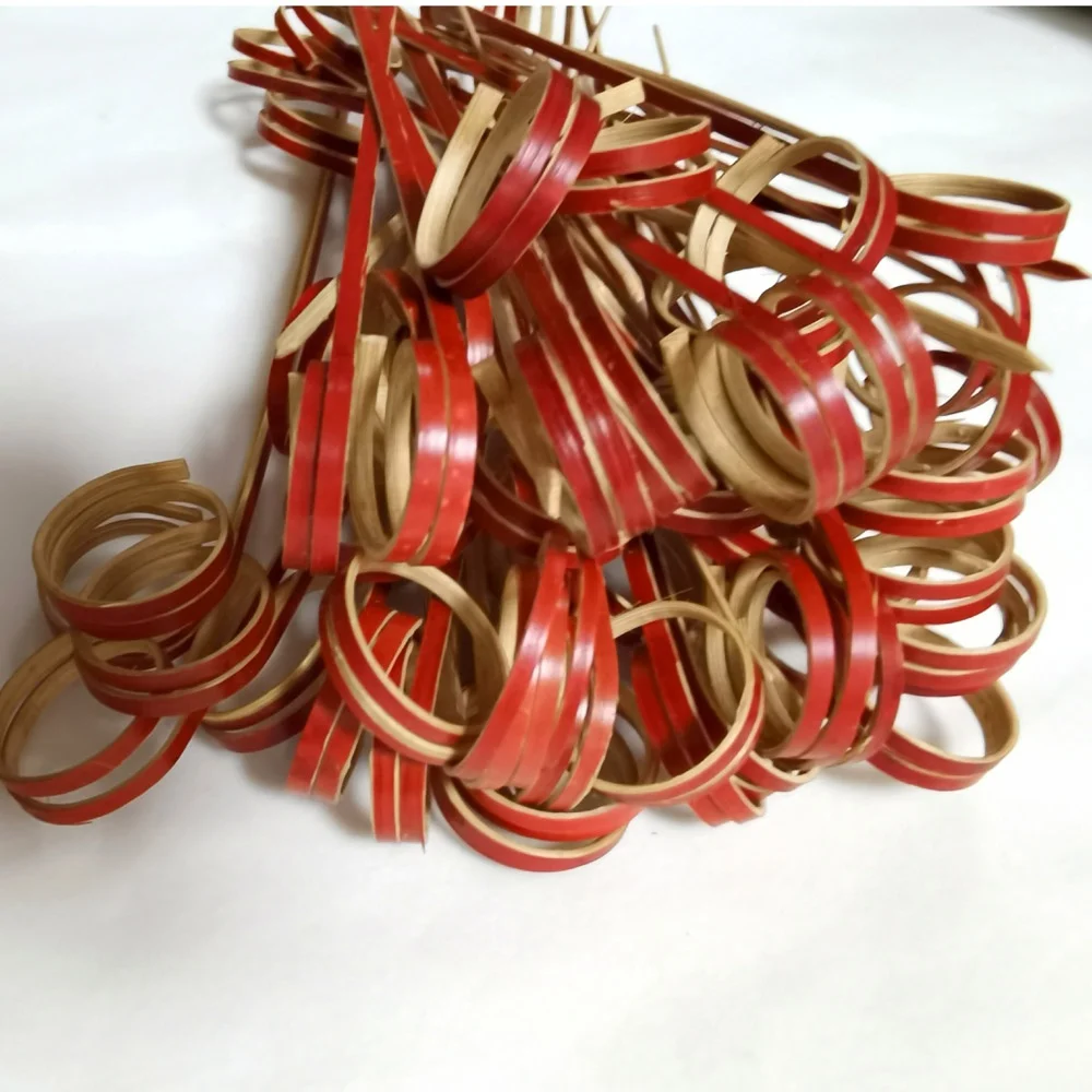 Red Bamboo Cocktail Loop Picks Finger Pick 15cm - Buy Bamboo Finger ...