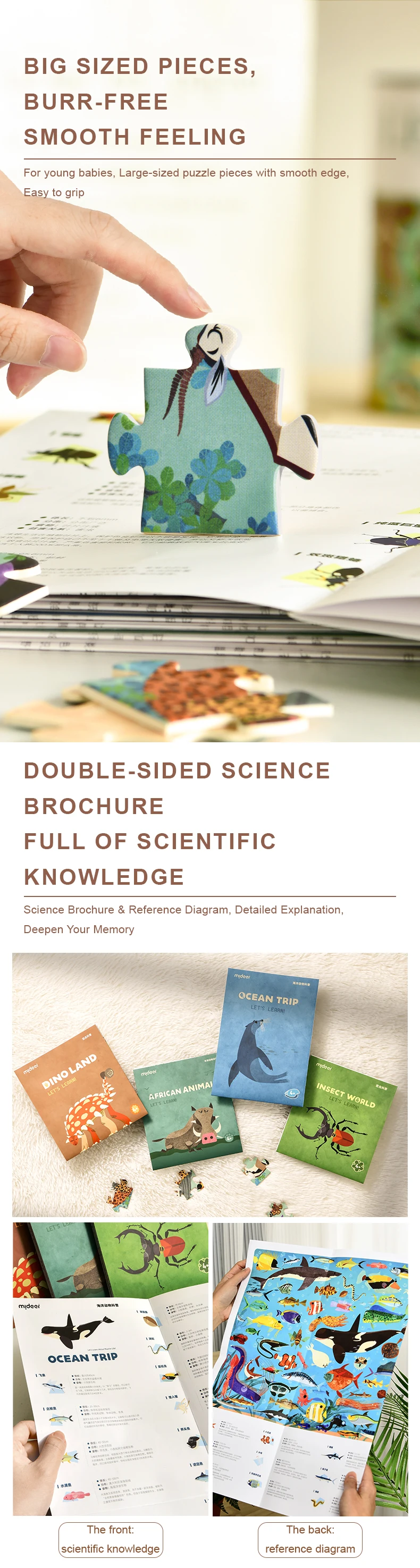 Mideer Children's Animal Science Knowledge Puzzle Education Baby 3 To 6 ...