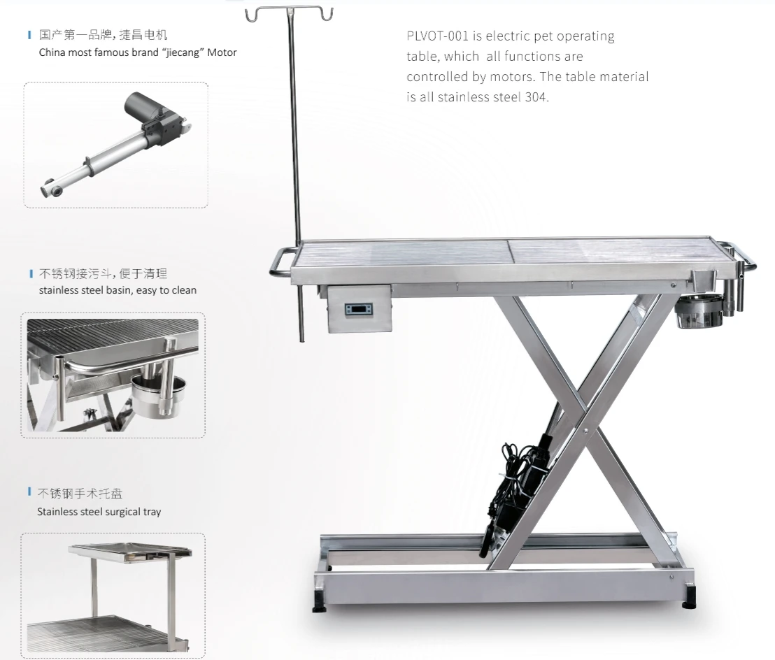 Stainless Steel Veterinary Surgical Table - Durable & Versatile