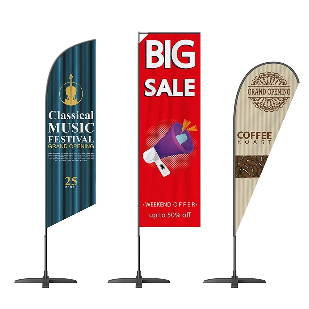 Custom Printed Teardrop Flying Banner Beach Flagpole Open House Car ...