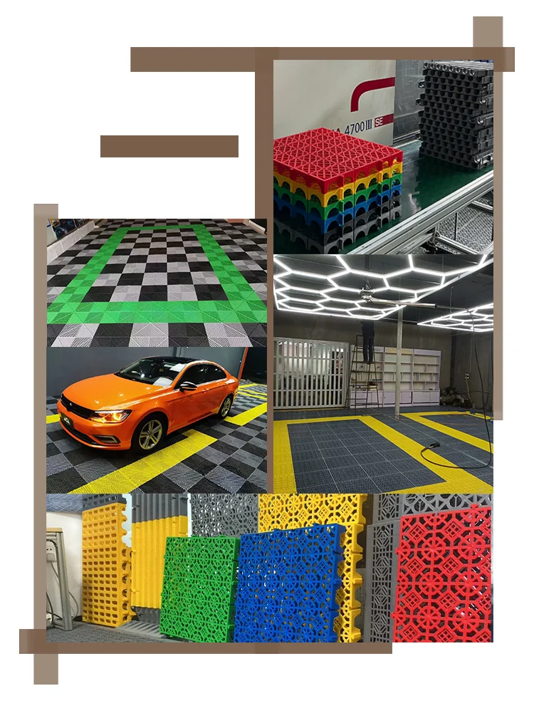 Interlocking PVC SPC Click Lock Garage Floor Tile Anti-Scratch 40x40cm ...