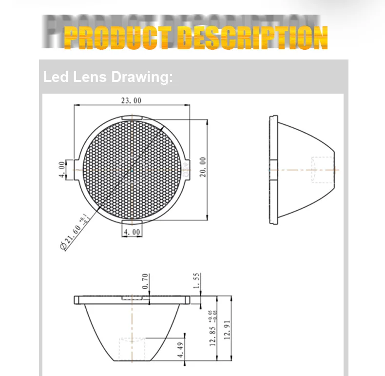 22mm 8 12 24 Degree Narrow Beam 3535 Led Lens Optical Pmma Single Led ...