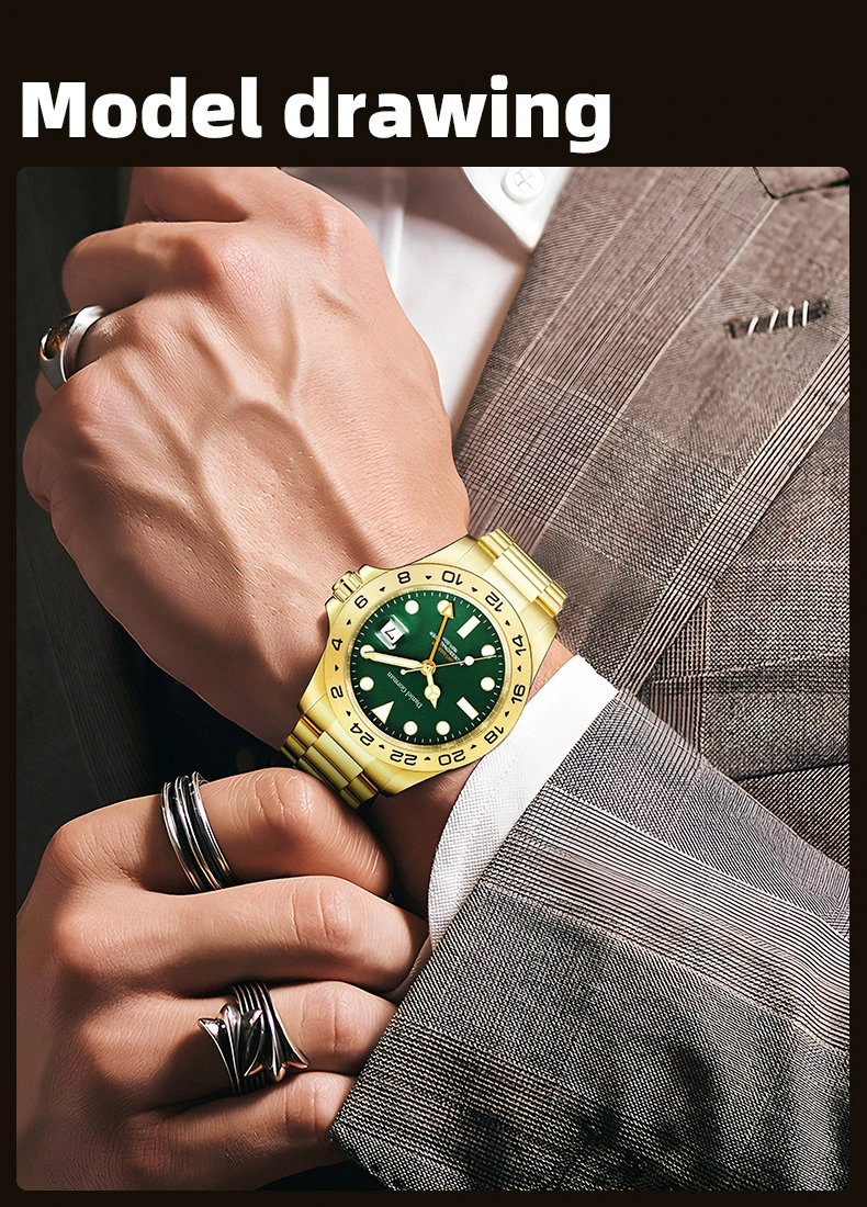 Daniel Gorman 50m Waterproof Luminous Stainless Steel Strap Luxury ...