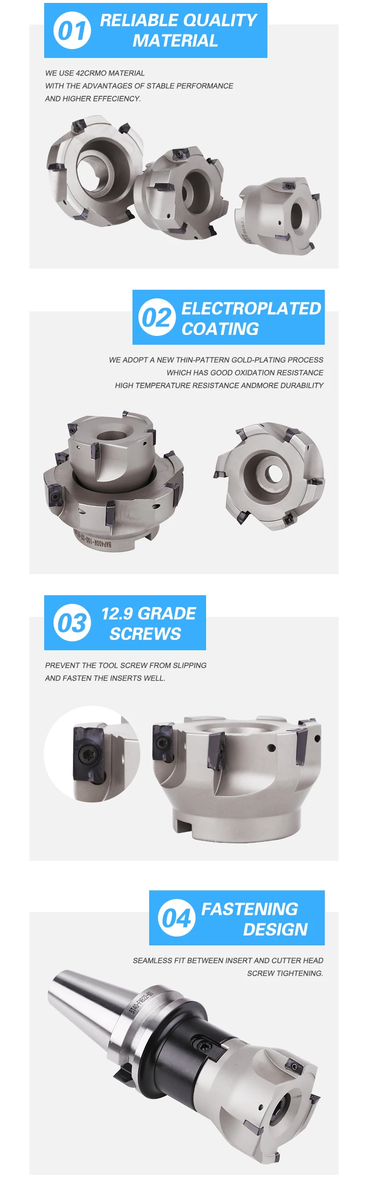 Milling Cutter Cnc Tools Indexable Bap/tap 90 Degree Right Angel ...