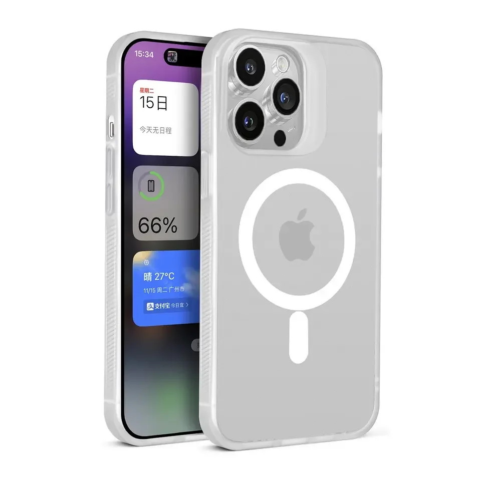 Premium Frosted Shockproof Magnetic Wireless Charging Back Cover Phone ...