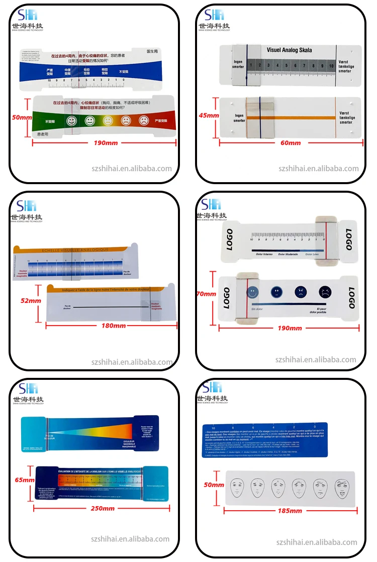 Wholesale Best Selling Pain Scale Ruler Custom Printed Plastic Medical ...