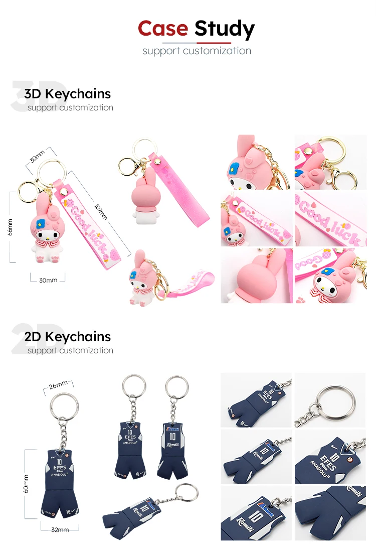 Custom Cartoon 3D PVC Anime Toy Keychain - Waterproof & Eco-friendly