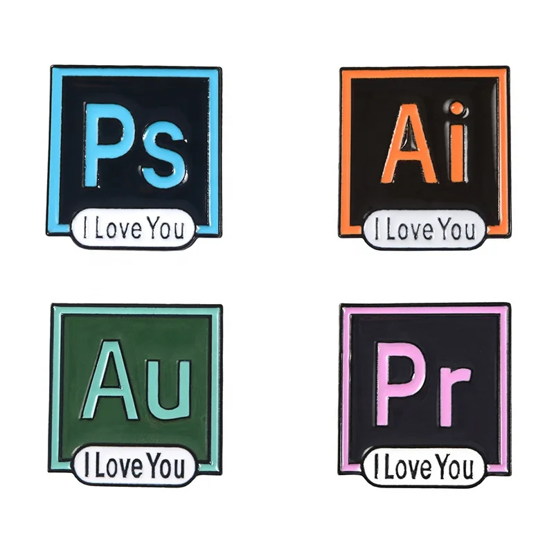 Alibaba.com: Adobe Photoshop Ps Pr Illustrator Ai Au enamel lapel pin ...