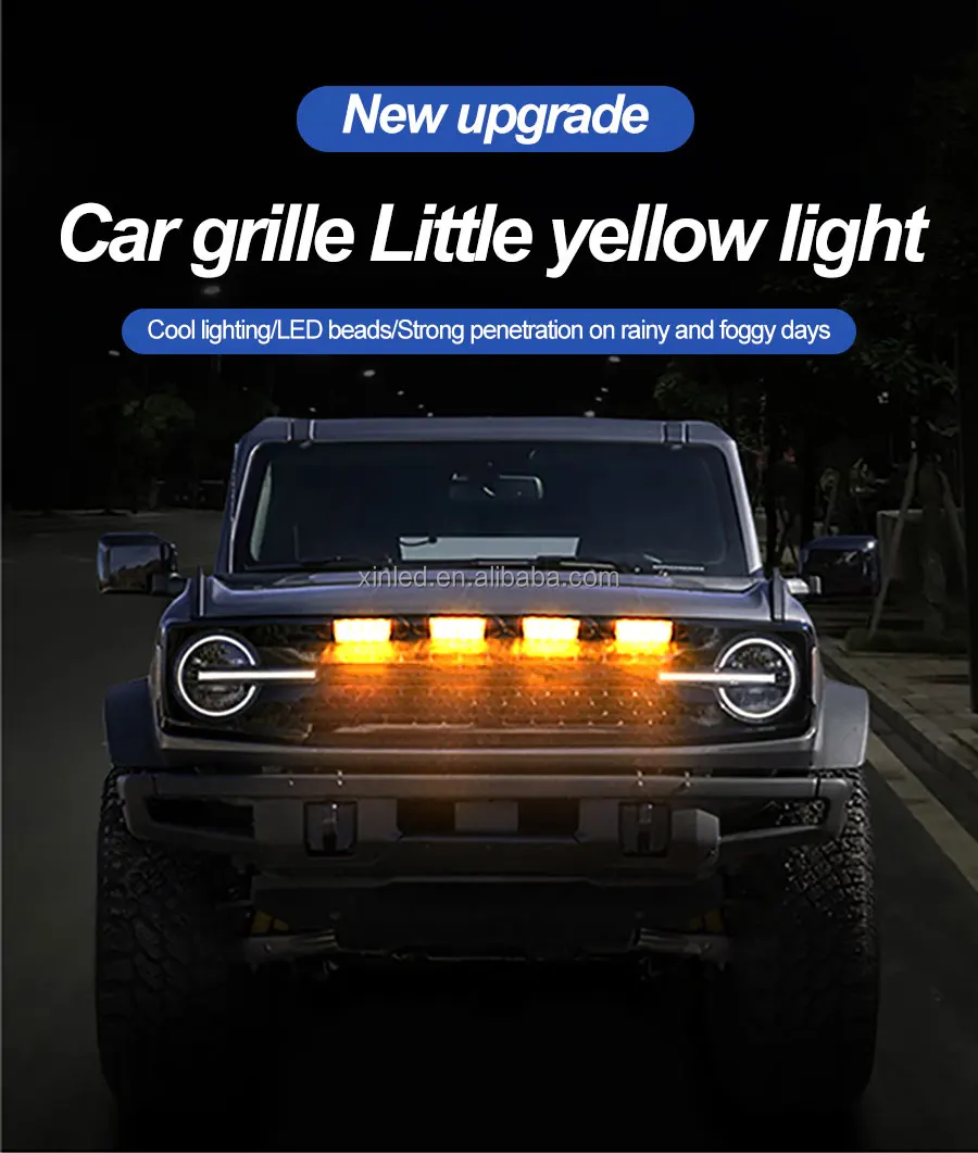 Hearxin LED Grille Light Kit Car Daytime Running Lights Spotlight ...