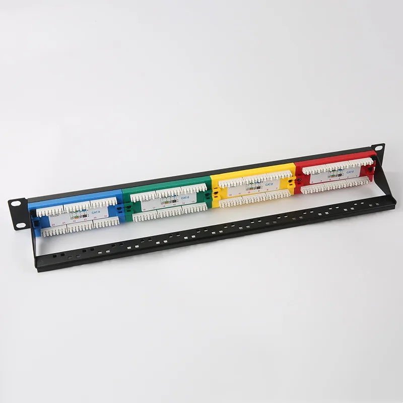 Rj45 Connector Cat6 Utp Metal Patch Panel 1u 19inch 24ports Modular ...