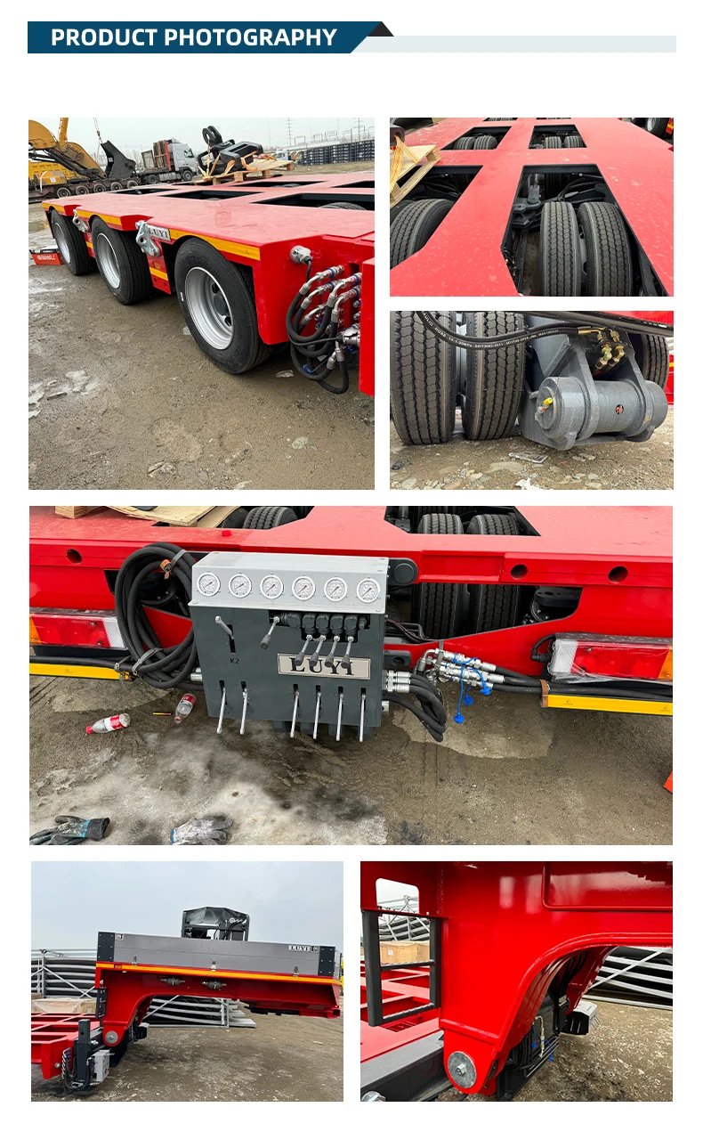 SPMT 80 100 Tons Low Flatbed Trailers 4 Axles Modular Lowbed Trailer ...